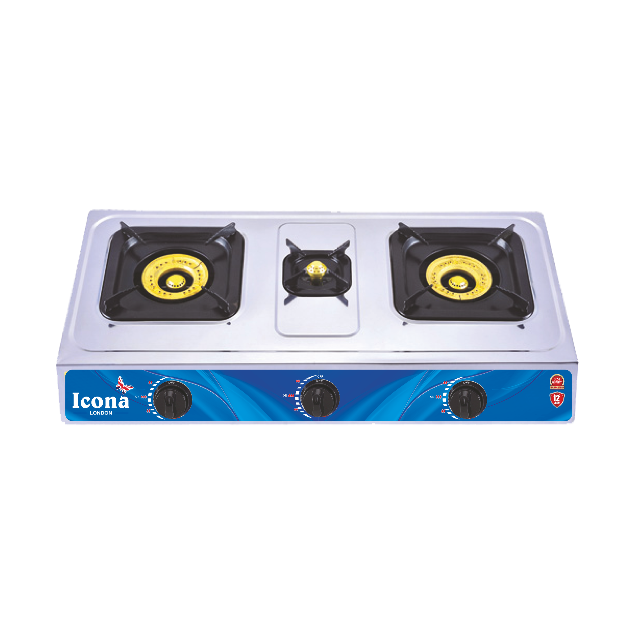 Auto Gas Stove Three Burner – Icona London